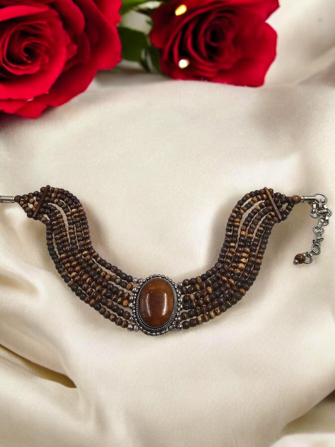 Beautiful 1980s Art Deco Flapper 1920s Statement Tiger Eye Brown ...