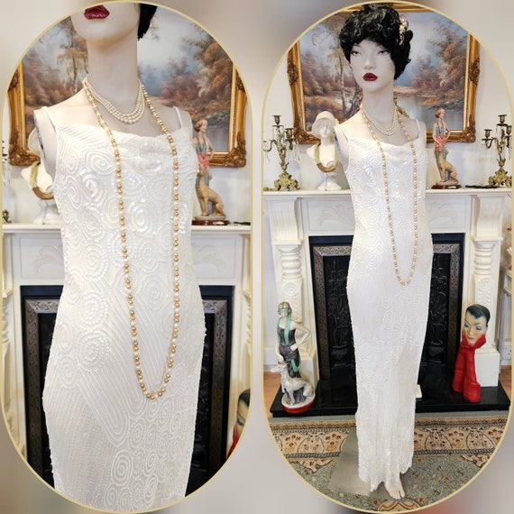 1920s 1930s wedding dress bias cut flapper bride vint… - Gem