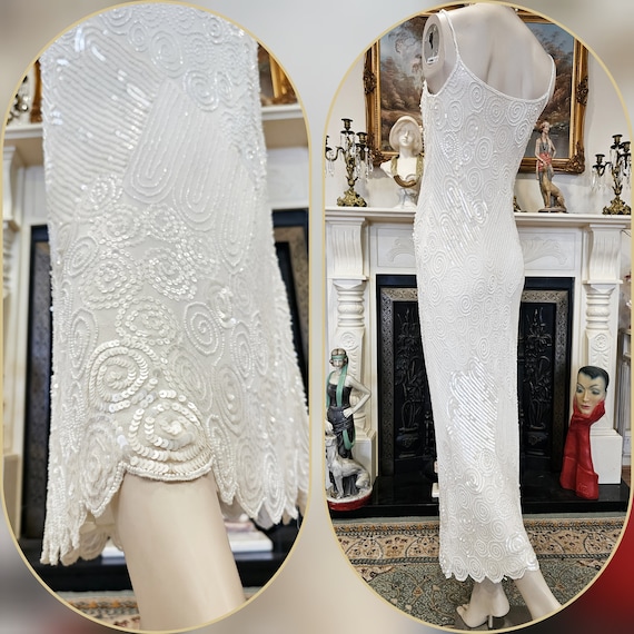 1920s 1930s wedding dress bias cut flapper bride vint… - Gem