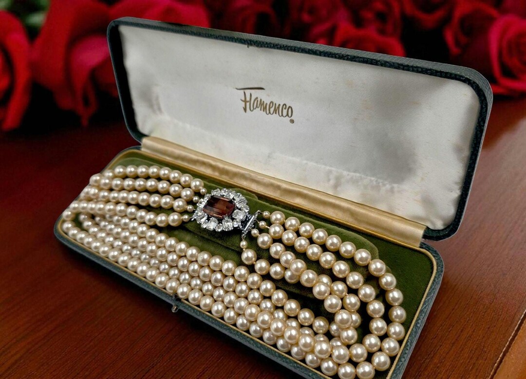 Vintage Flapper 1910s 1920's Style Simulated Four-strand Pearl Glass ...