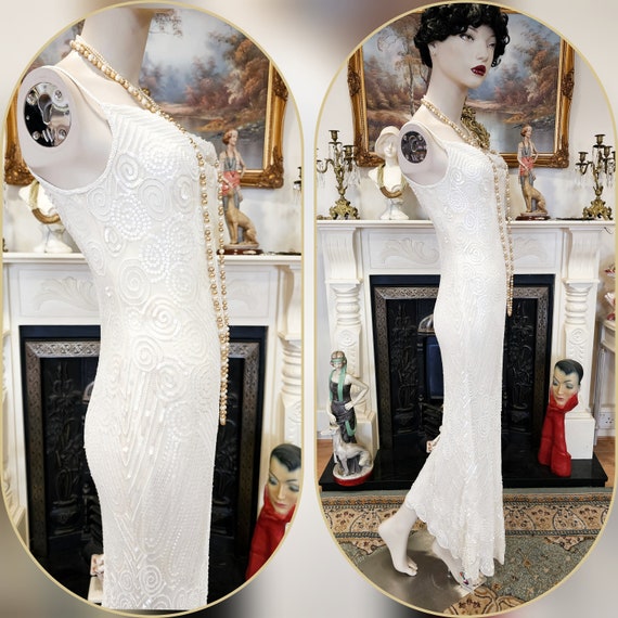 1920s 1930s wedding dress bias cut flapper bride vint… - Gem