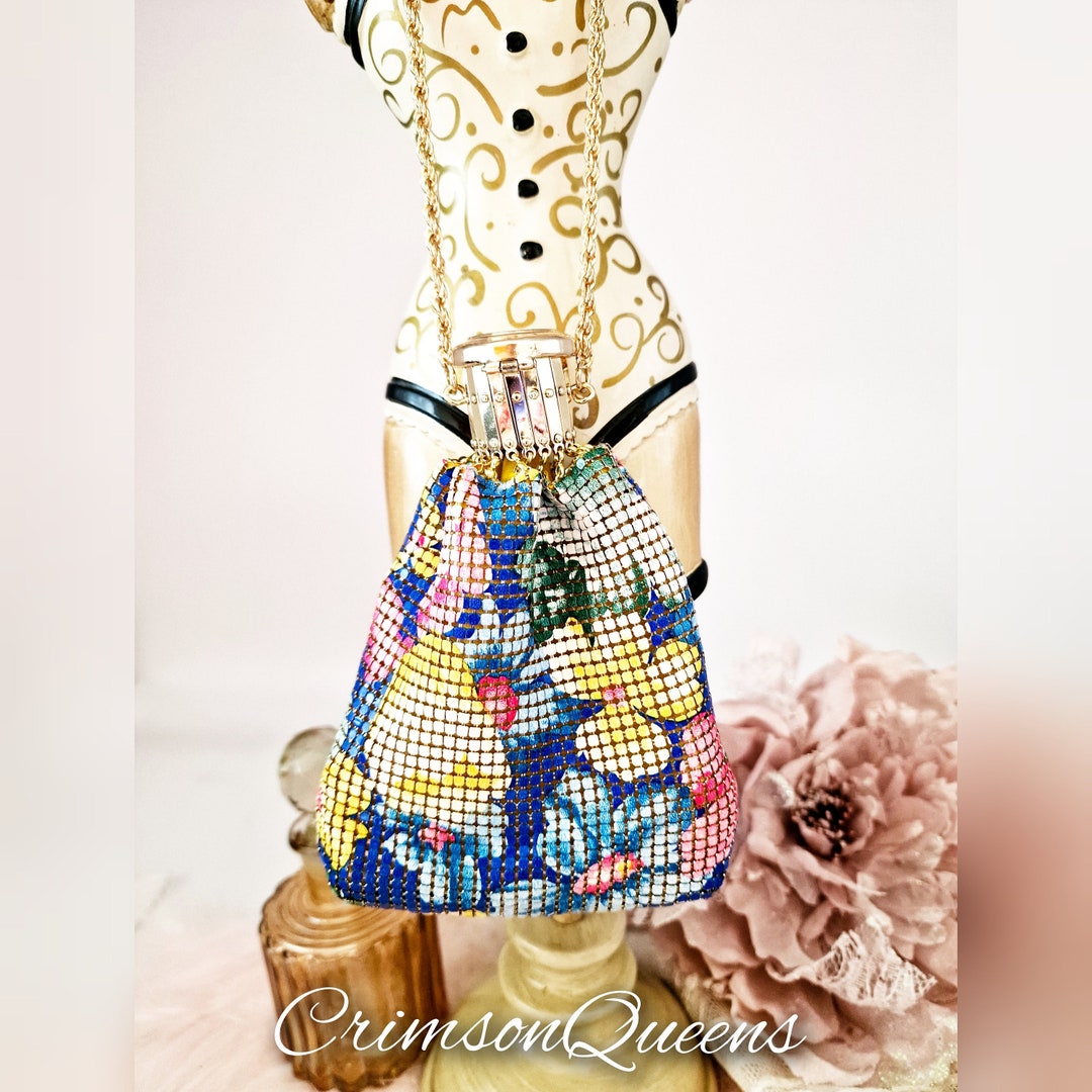 Vintage Flapper Floral Romantic Mesh Warm Gold Evening Bag 1920's Hand ...