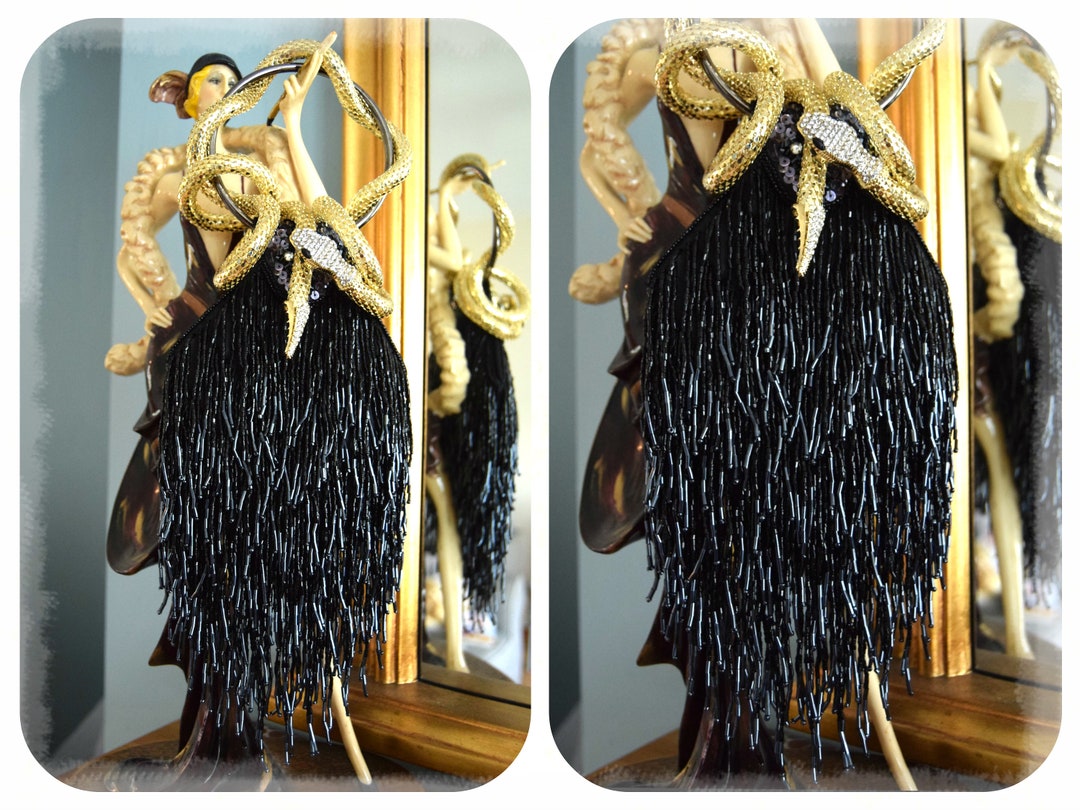 Flapper Evening Bag 1920s Tasseled Bag Flapper Beaded Bag Vintage ...