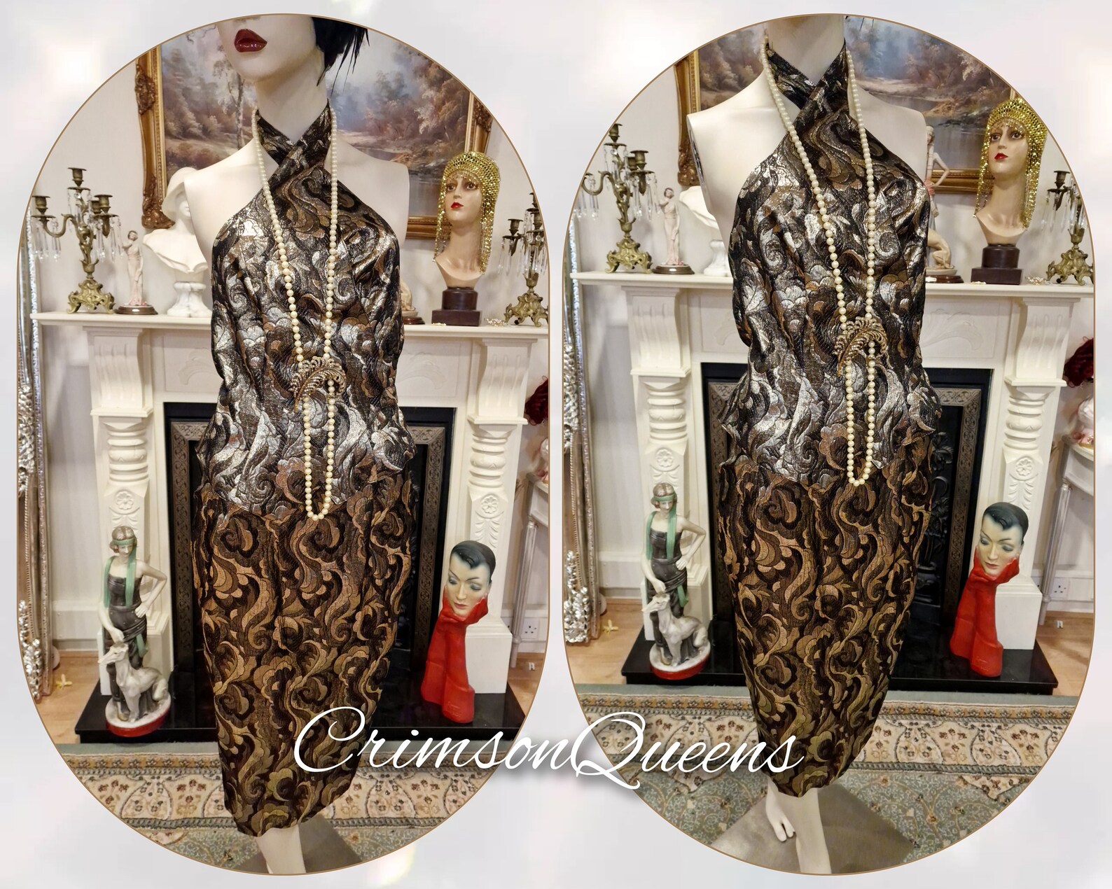 Outstanding Avant Garde Retro Vamp Vintage Mesmerising Gold Lame Gatsby ...