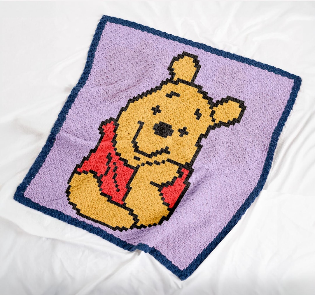 64 X 64 Blocks Winnie the Pooh C2C Crochet Blanket Pattern, Square Baby ...