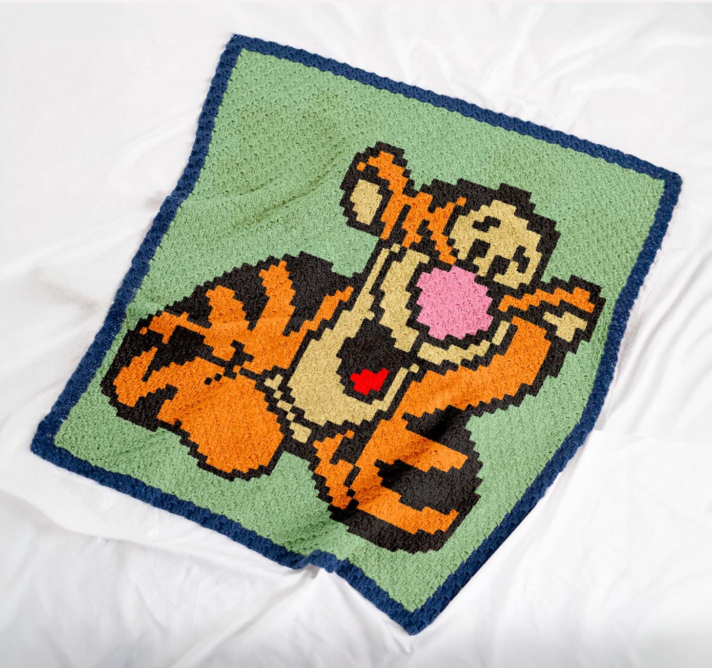 64 X 64 Blocks Tigger C2C Crochet Blanket Pattern, Winnie the Pooh ...