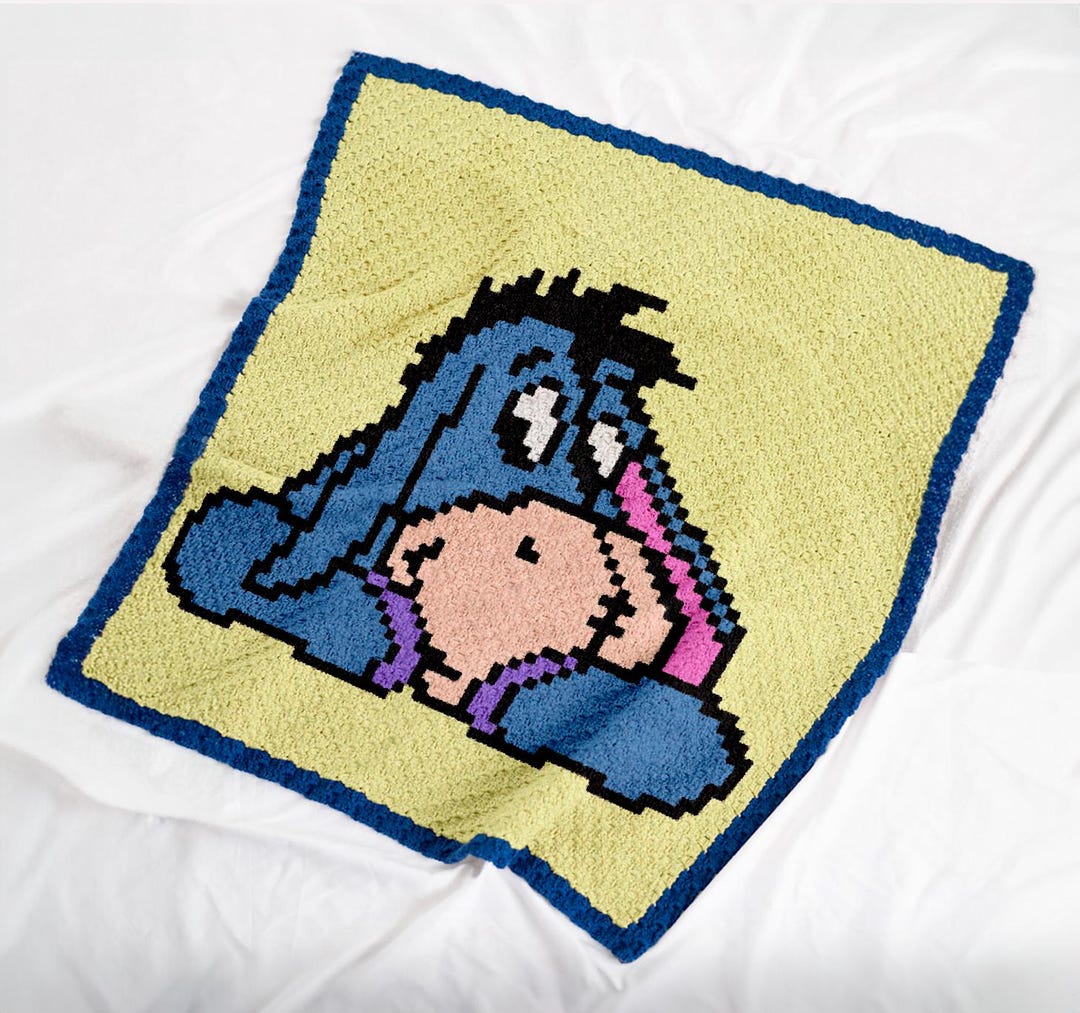 64x64 Blocks Eeyore C2C Crochet Blanket Pattern Winnie the Pooh Baby ...