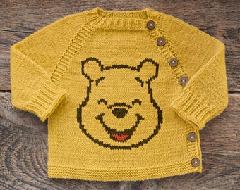 Knit Kids Sweater PDF Knitting Pattern, 5 Sizes, Winnie Pooh Duplicate ...