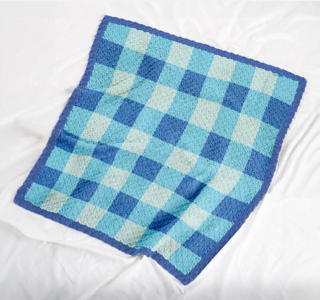 Chess Check C2C Crochet Blanket Pattern – Gingham Plaid Throw – 67×67 ...