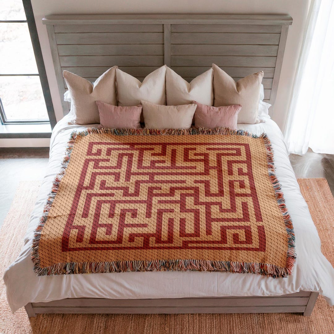 Labyrinth Blanket C2C Crochet Pattern, Corner to Corner Graph, Maze ...