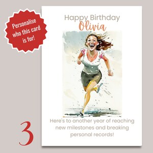Personalised Runner Birthday Card for Female Runners and Women - Etsy