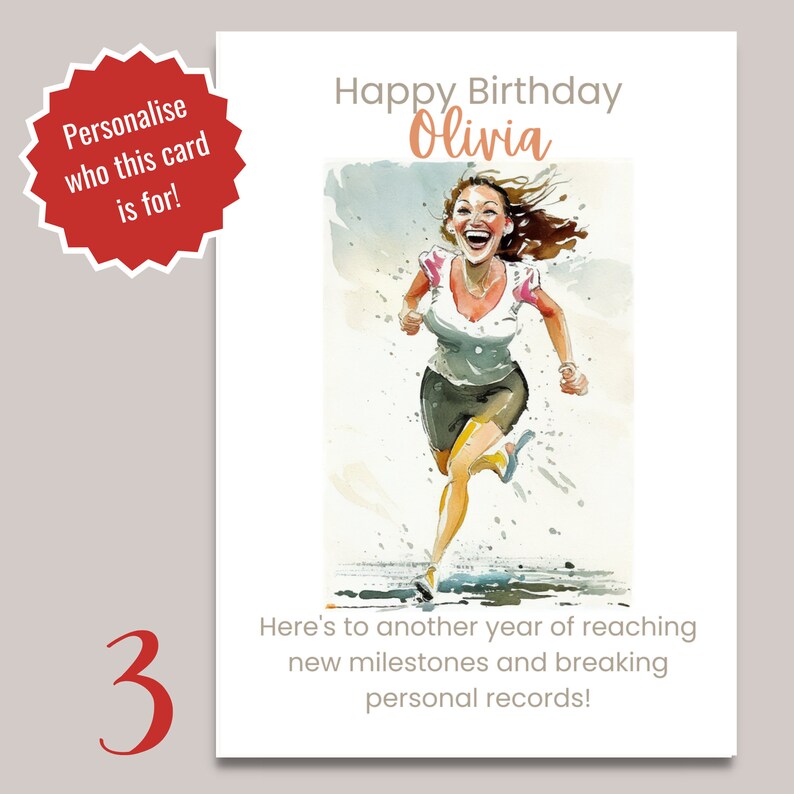 Personalised Runner Birthday Card for Female Runners and Women - Etsy