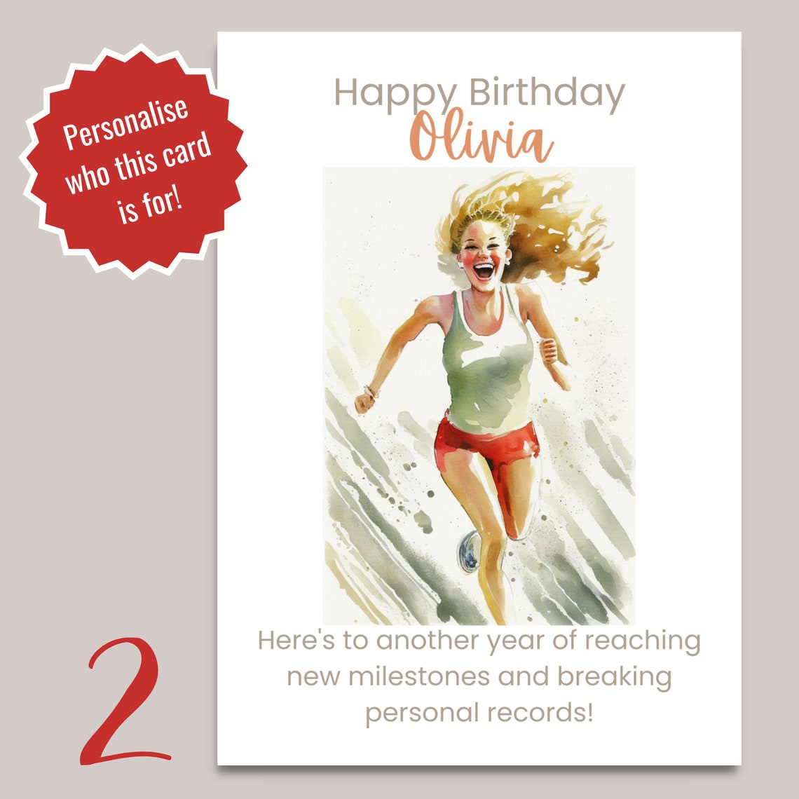 Personalised Runner Birthday Card for Female Runners and Women - Etsy