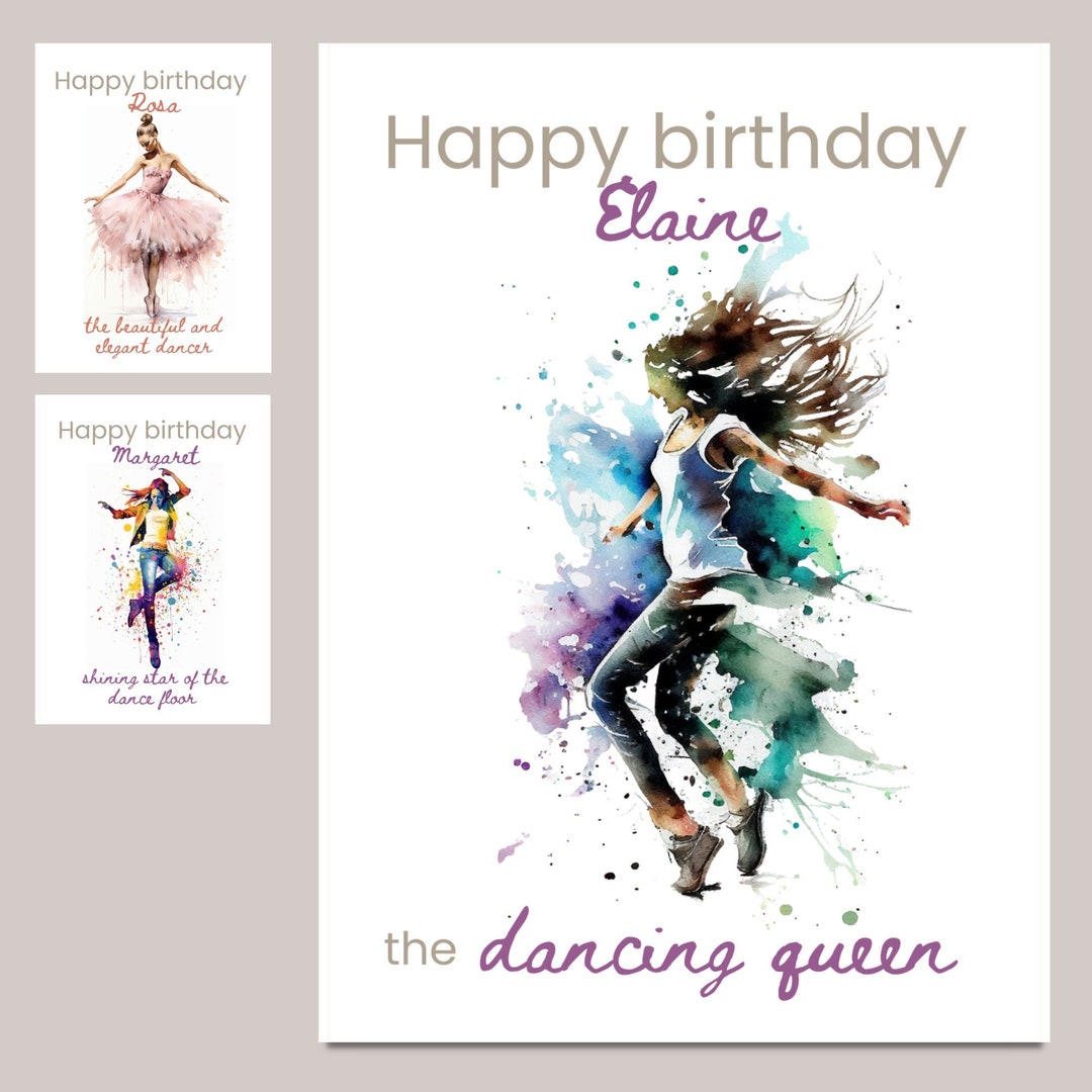Personalised Happy Birthday Card for the Dancer Female in Your Life ...