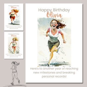Personalised Runner Birthday Card for Female Runners and Women - Etsy