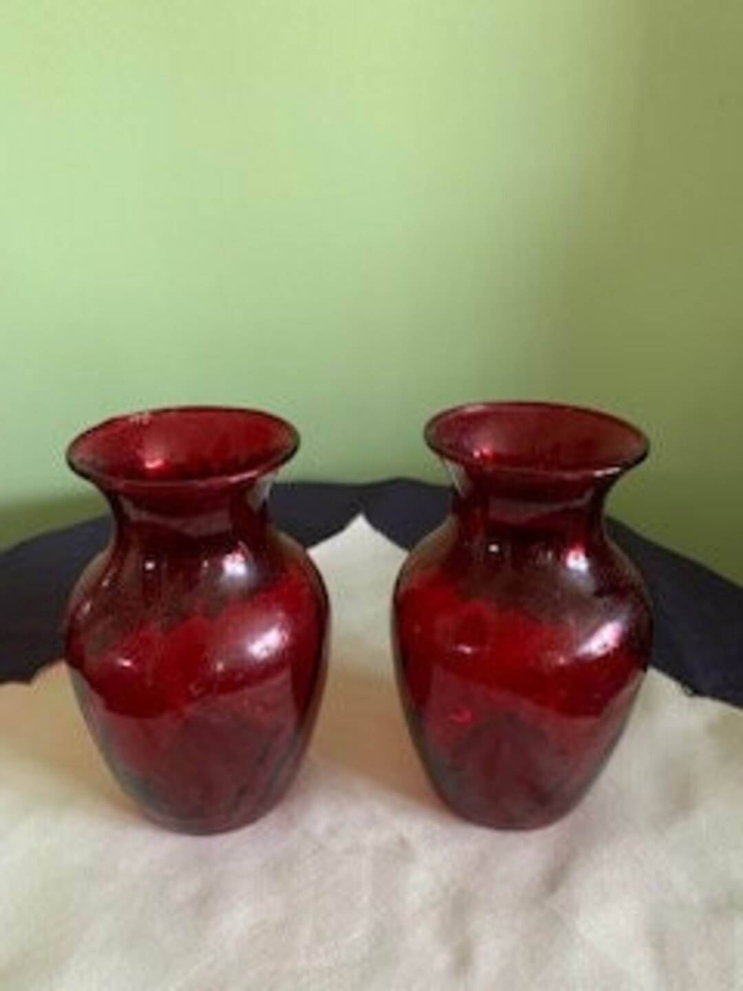 Indiana Glass Ruby Red Swirl Vase Vintage - Etsy
