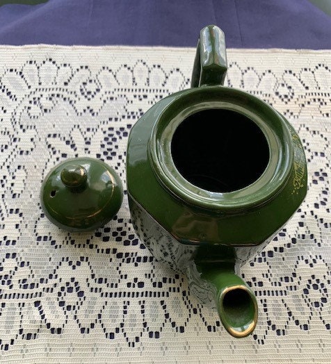 Green Vintage Japanese Ceramic Teapot With Orange and White - Etsy