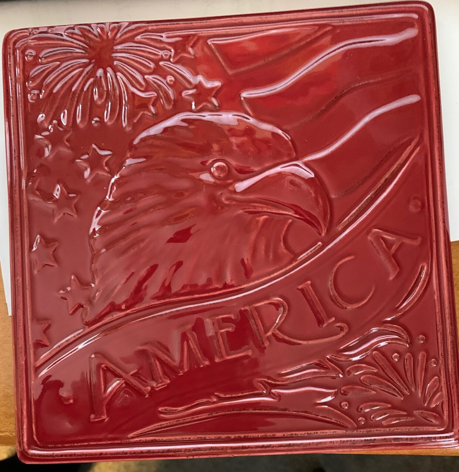 Vintage Red Square Embossed 8 Trivet by Great Gatherings - Etsy