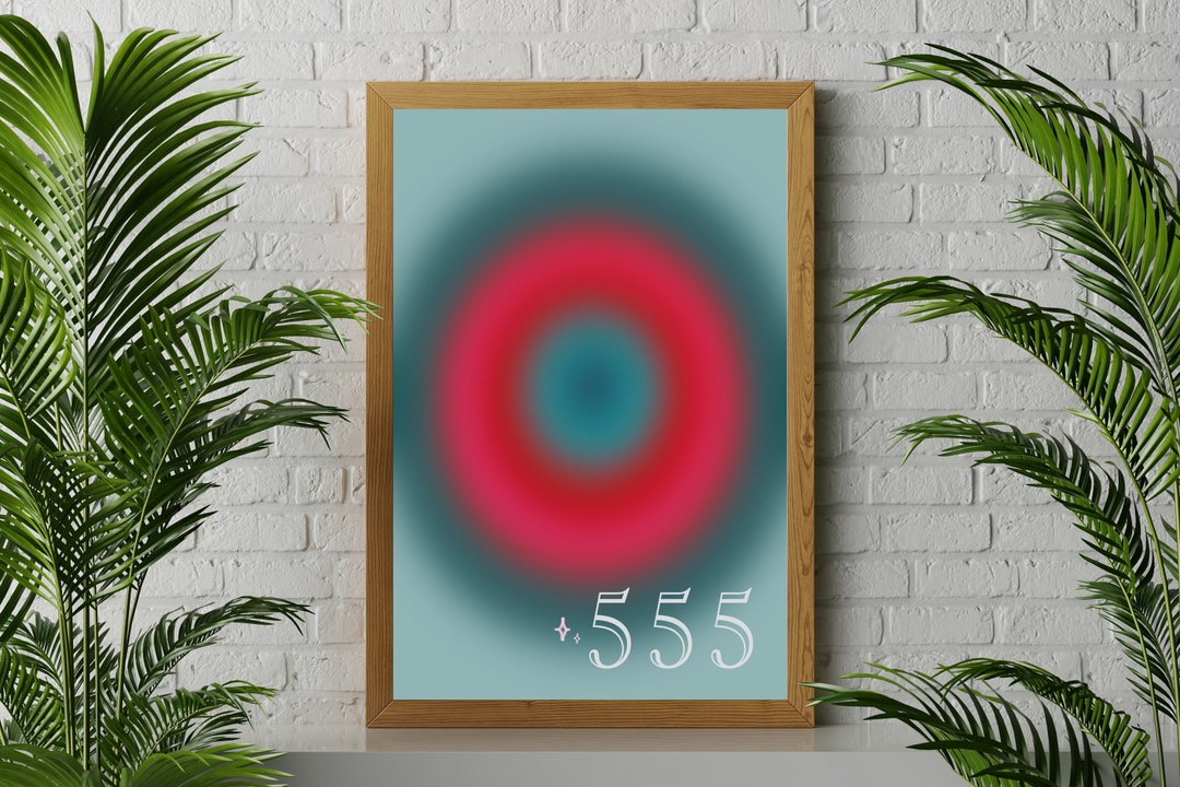 Angel Number 555 Aura Original Art Print Aura Painting Wall - Etsy
