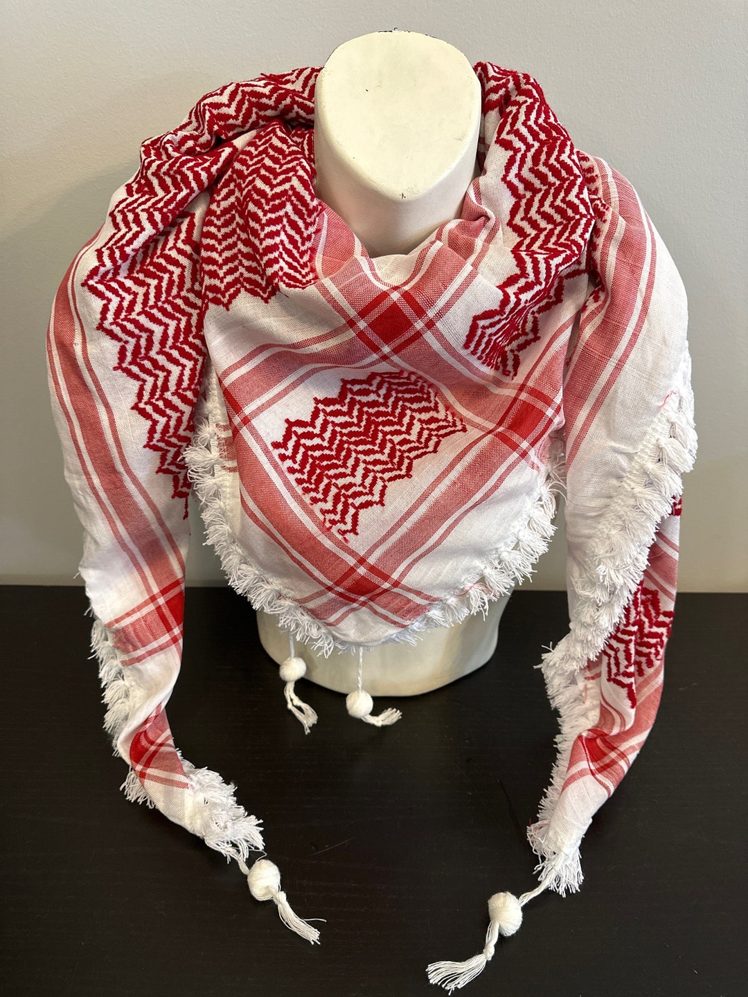 Keffiyeh | Kaffiyeh | Kuffiyeh | Shemagh, 46 X 46 Inches Slight Flaws ...