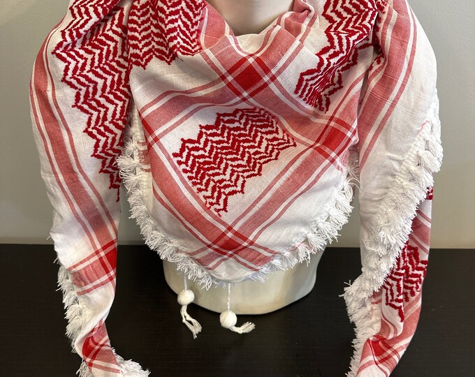 Keffiyeh | Kaffiyeh | Kuffiyeh | Shemagh, 46 X 46 Inches Slight Flaws ...
