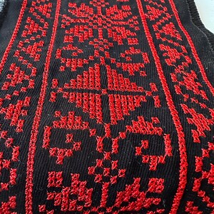 Red and Black Authentic Jordanian/palestinian Tatreez Embroidery, Made ...