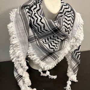 Authentic Palestinian Keffiyeh Shemagh, High Quality Hadab Hand-tied by ...