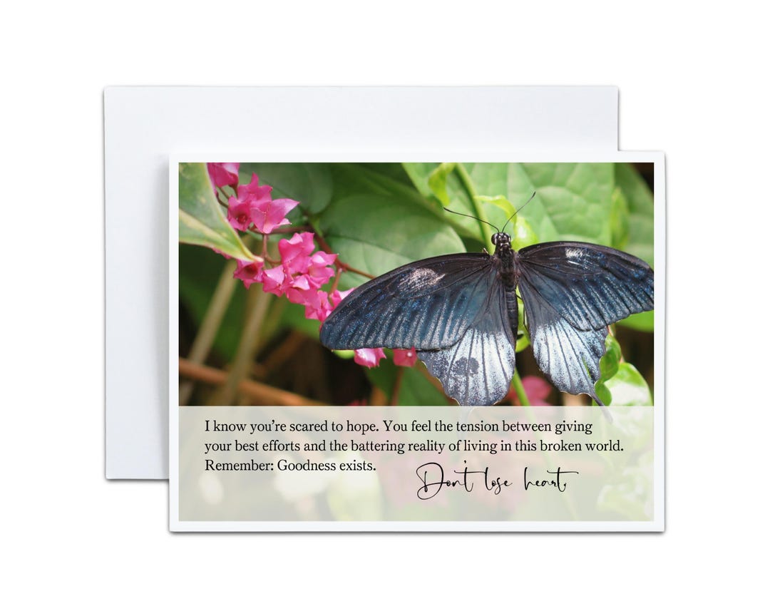 4x5 Butterfly Luxe Blank Folded Blank for Hurting Friend Scared to Hope ...