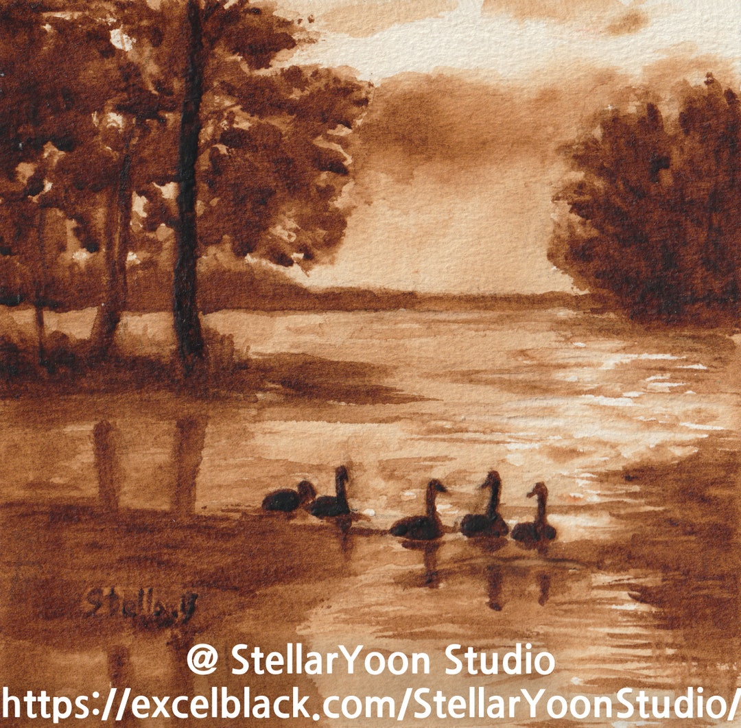 CANADA GOOSE, Landscape PAINTING, Goose Wall Art, Unique Trendy Water ...