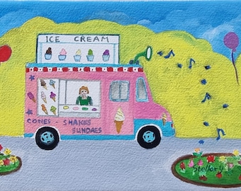 Ice Cream Truck Painting - Etsy