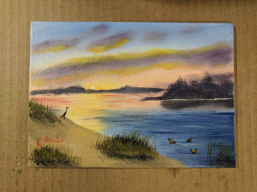 Sunset on the Bayou Oil Painting, Framed & Matted - Etsy