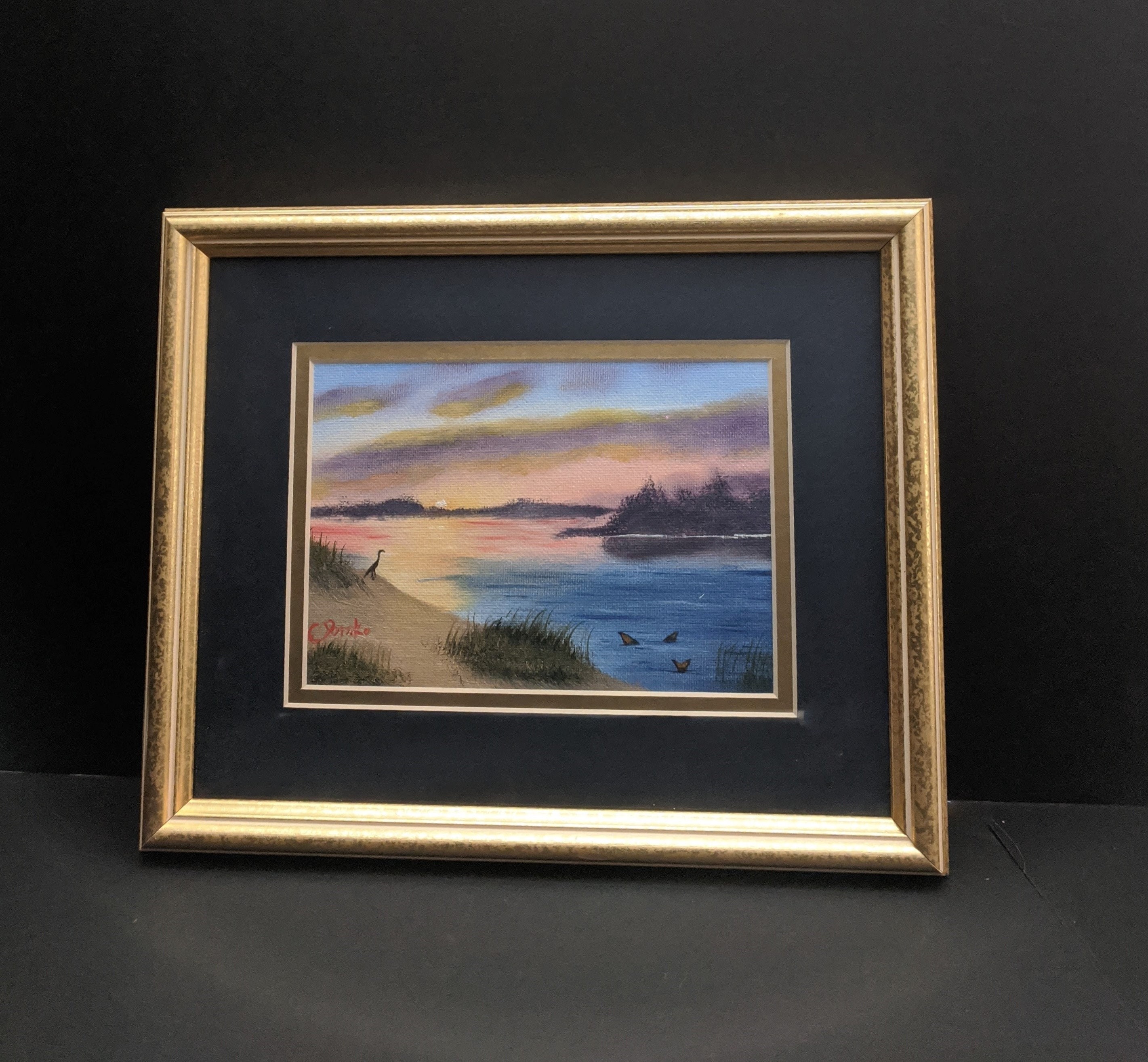 Sunset on the Bayou Oil Painting, Framed & Matted - Etsy