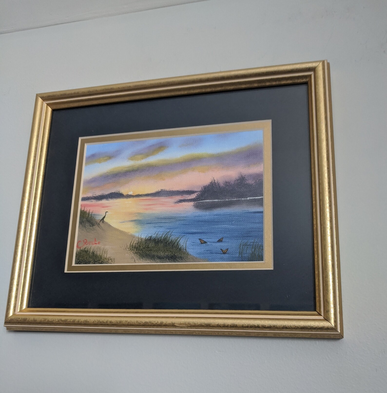 Sunset on the Bayou Oil Painting, Framed & Matted - Etsy