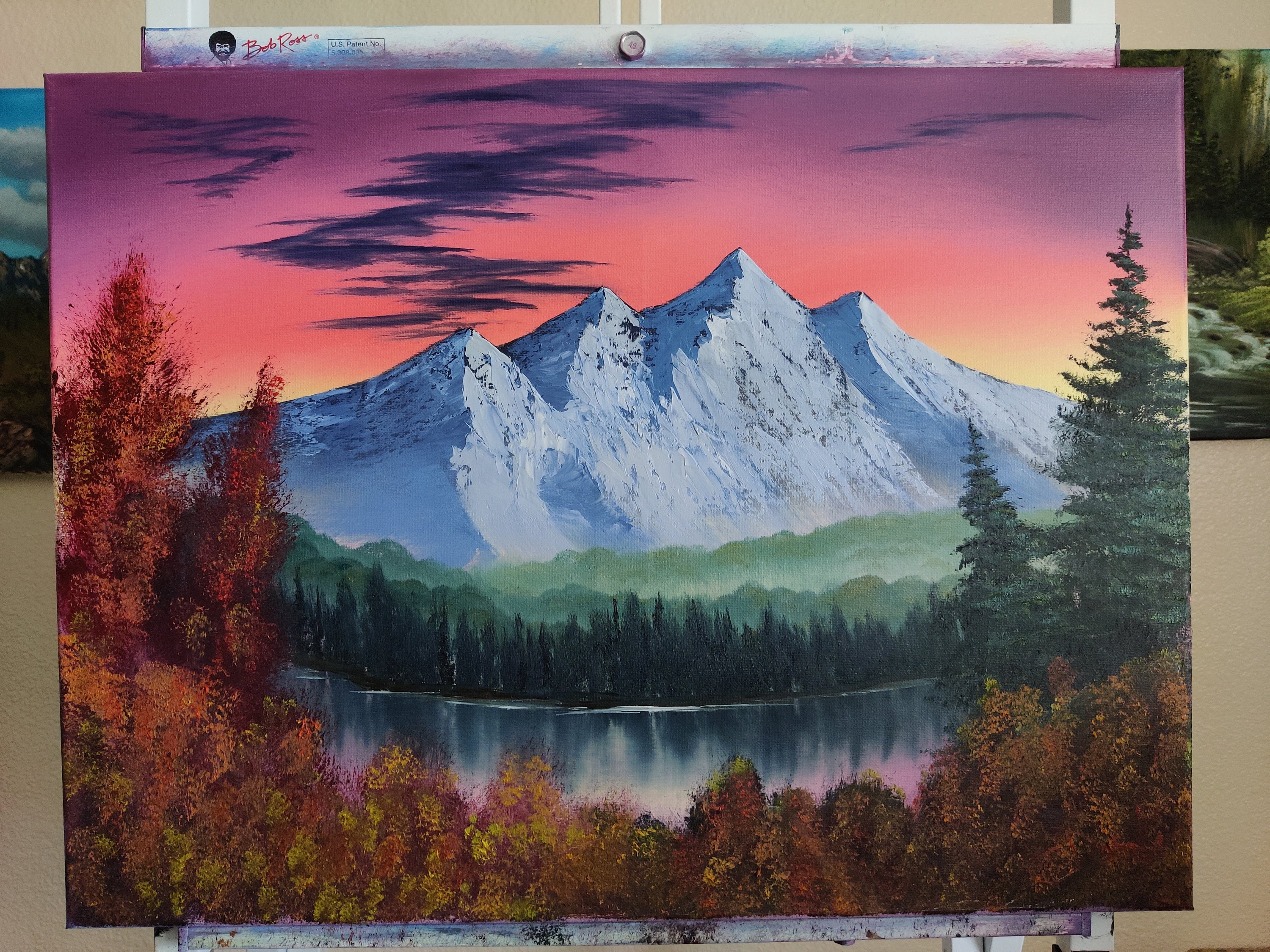 Towering Peaks at Sunset Bob Ross Oil Painting Replica - Etsy