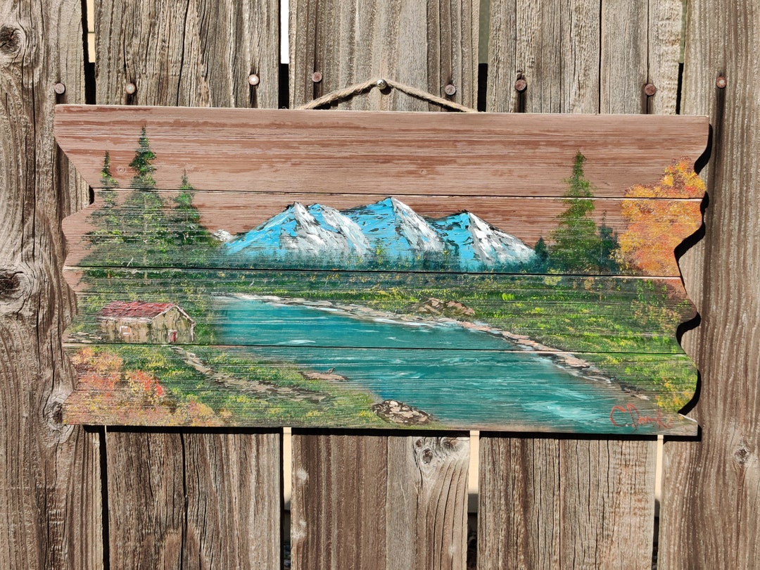Rustic Wood Sign, Cabin Decor, Personalized, Hand Painted - Etsy