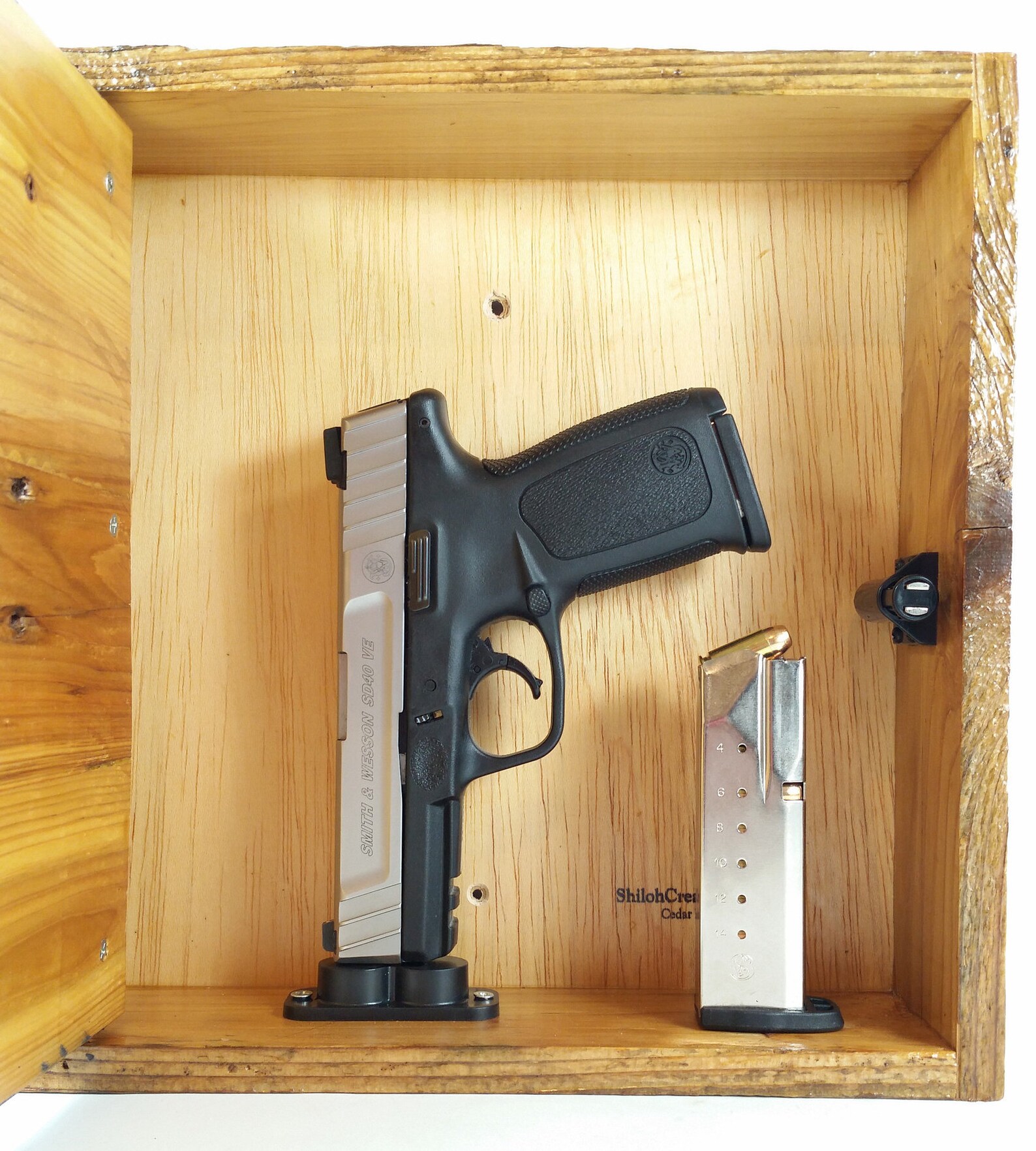 Hidden Gun Shadow Box Blue Paradise Reclaimed Wood Art | Etsy