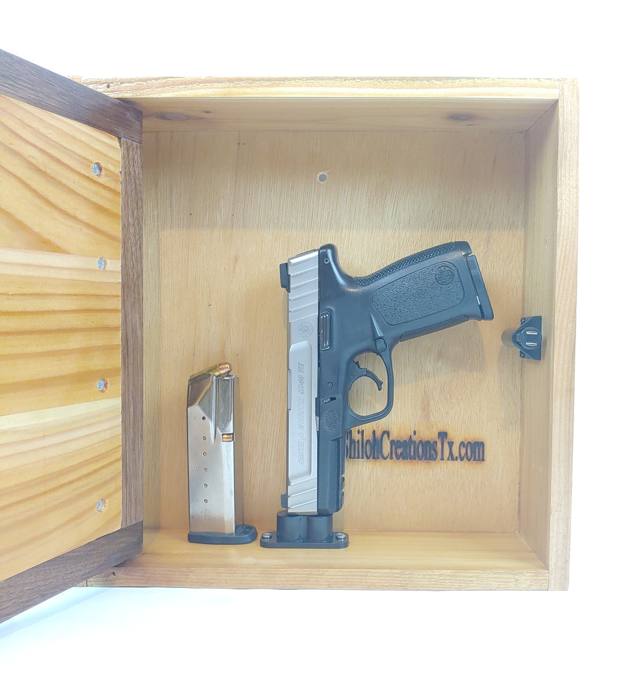 Texas Shape Reclaimed Wood Gun Shadow Box Red White & Blue | Etsy