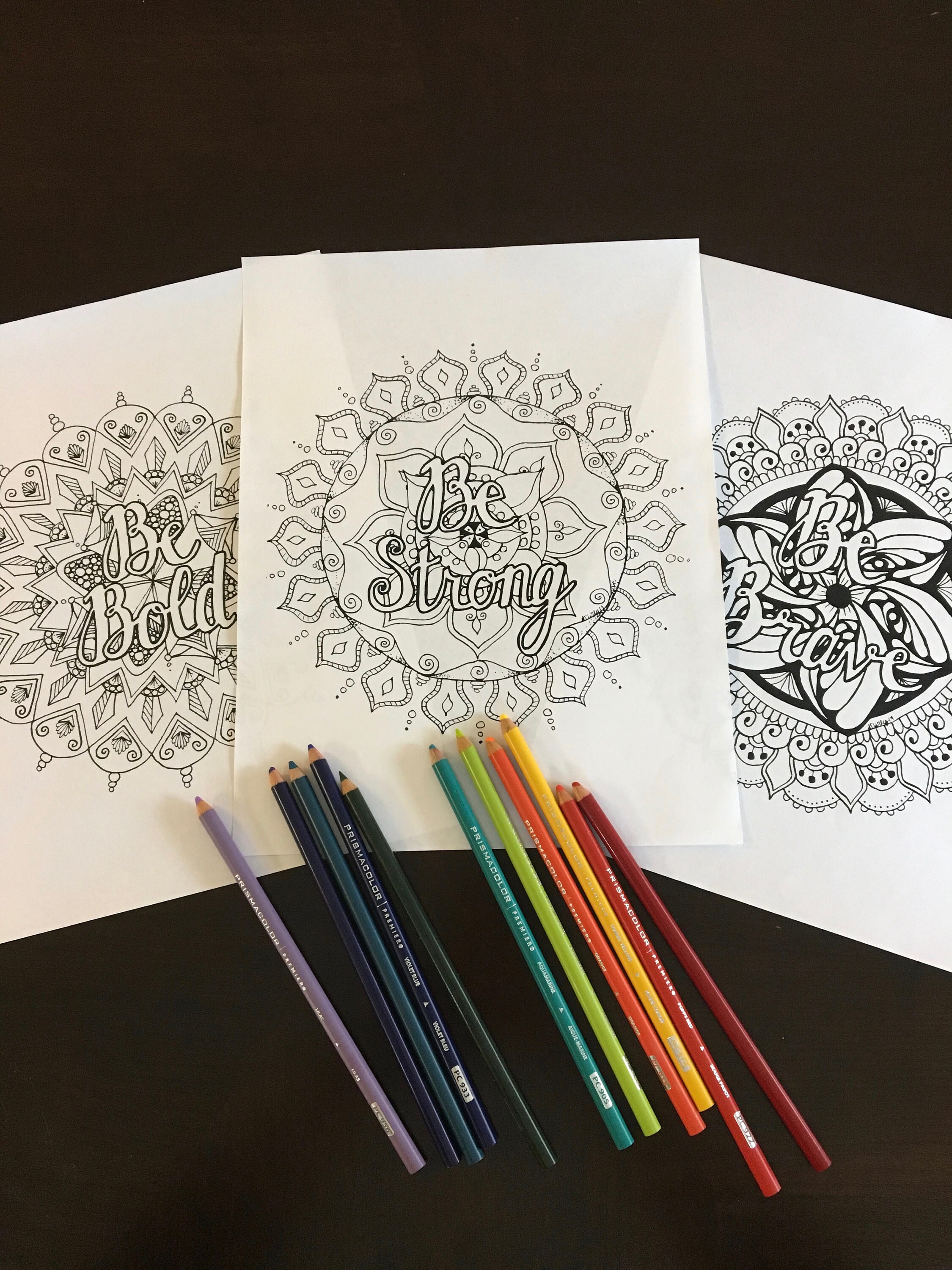 Mandala Mantras - Inspirational Coloring Pages - Etsy