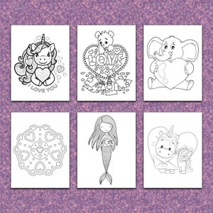 48 Printable Coloring Valentines Cards - Etsy
