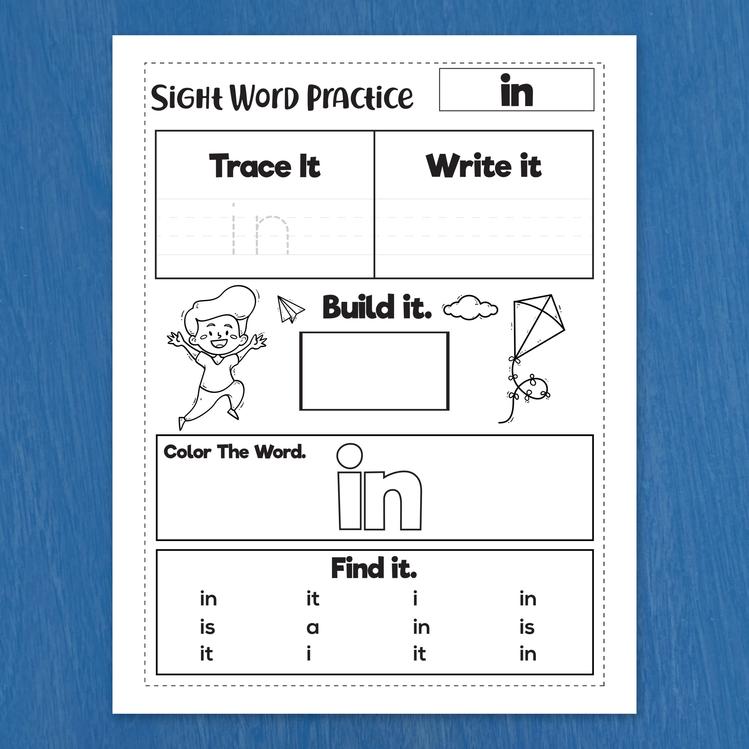 50 Sight Words Worksheet | Printable PDF - Etsy
