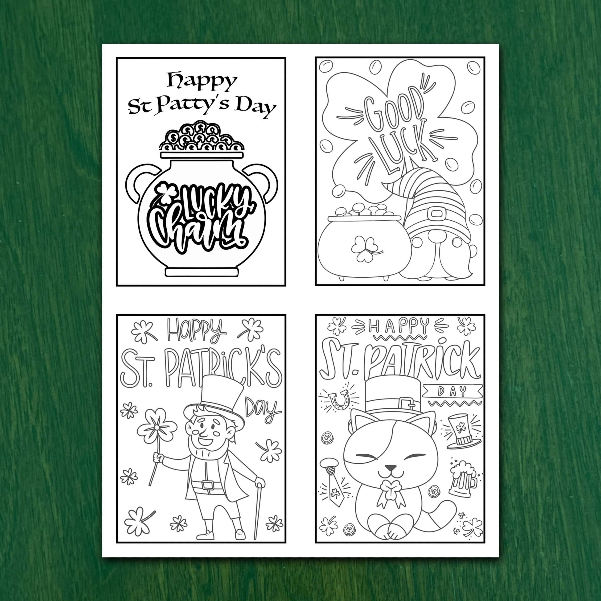 16 Printable Coloring St. Patrick's Day Cards - Etsy