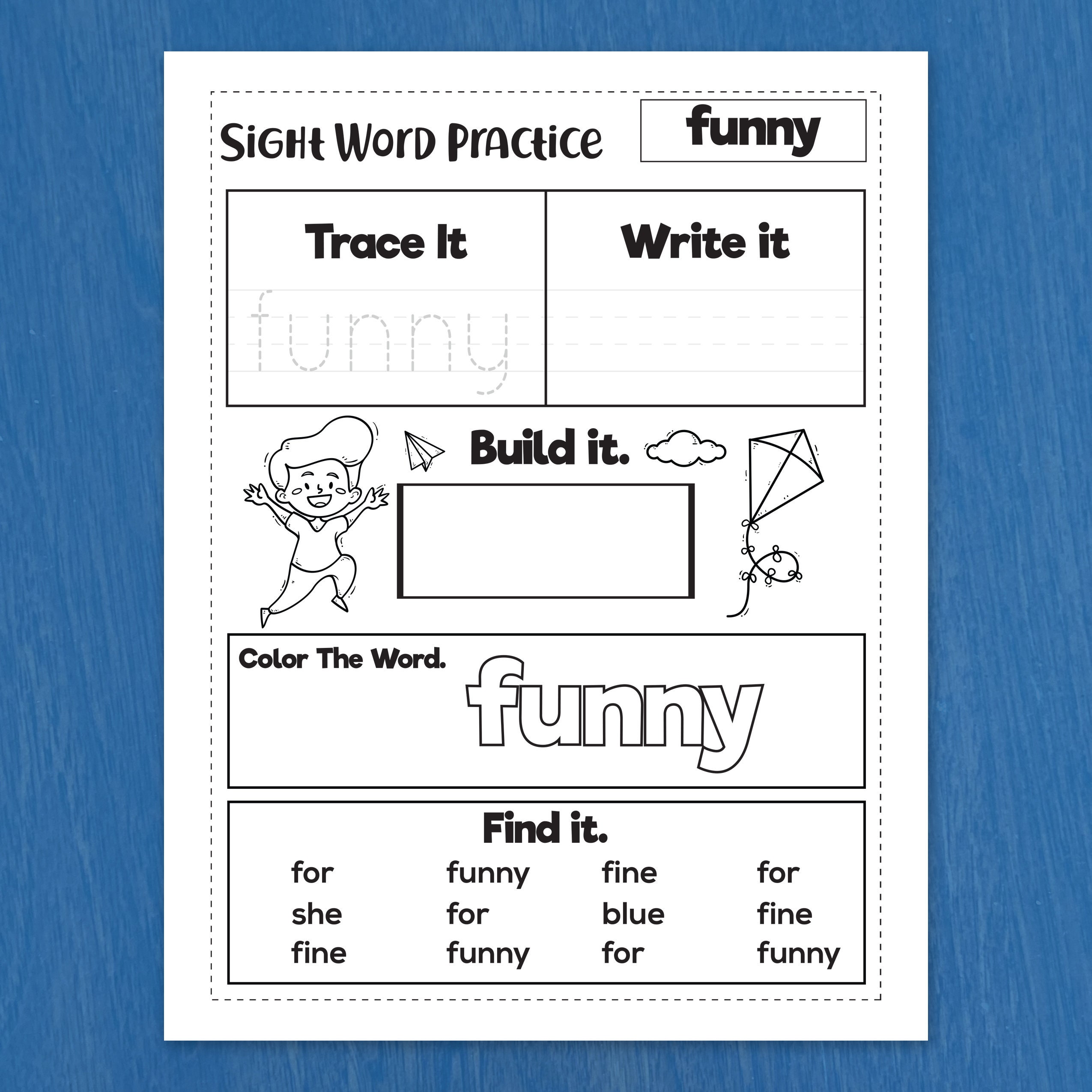 50 Sight Words Worksheet | Printable PDF - Etsy