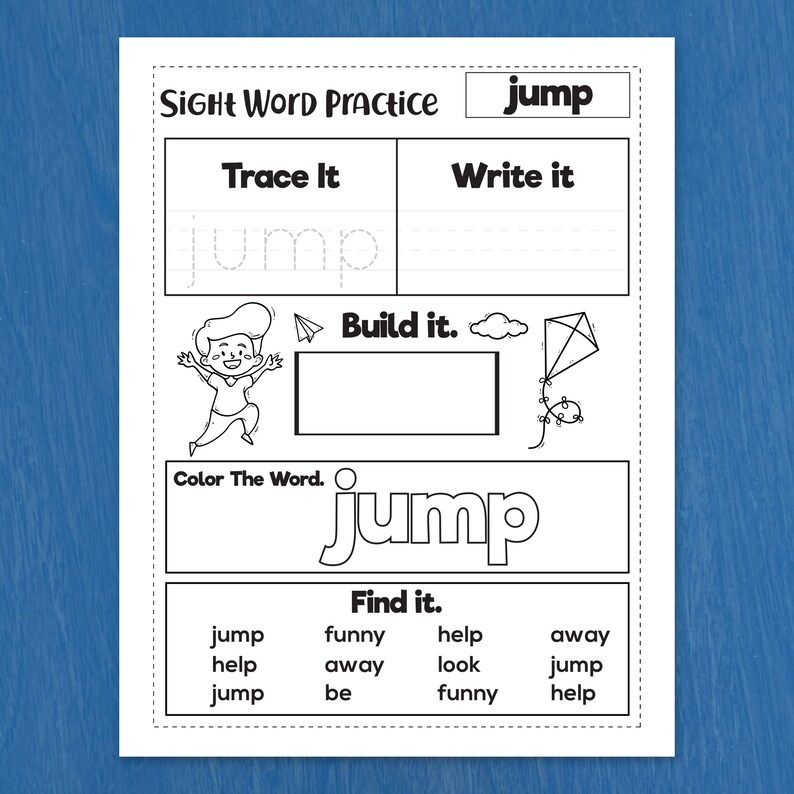 50 Sight Words Worksheet | Printable PDF - Etsy