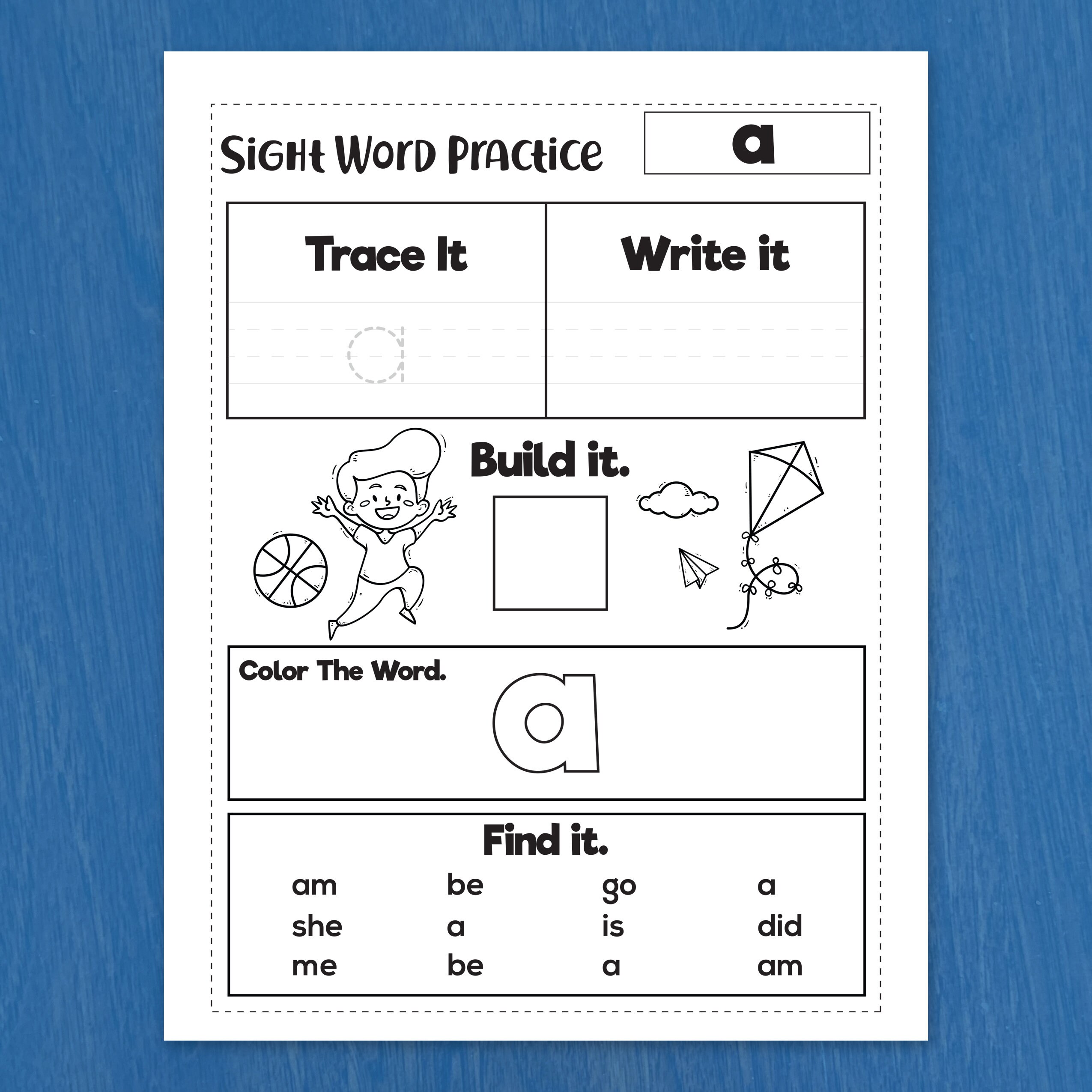 50 Sight Words Worksheet | Printable PDF - Etsy
