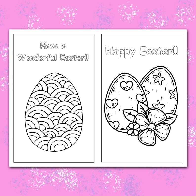 EASTER COLORING CARDS Pdf Coloring Book Cards Digital - Etsy
