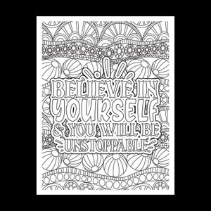 50 Inspirational Affirmations Printable Digital Adult Coloring Pages ...