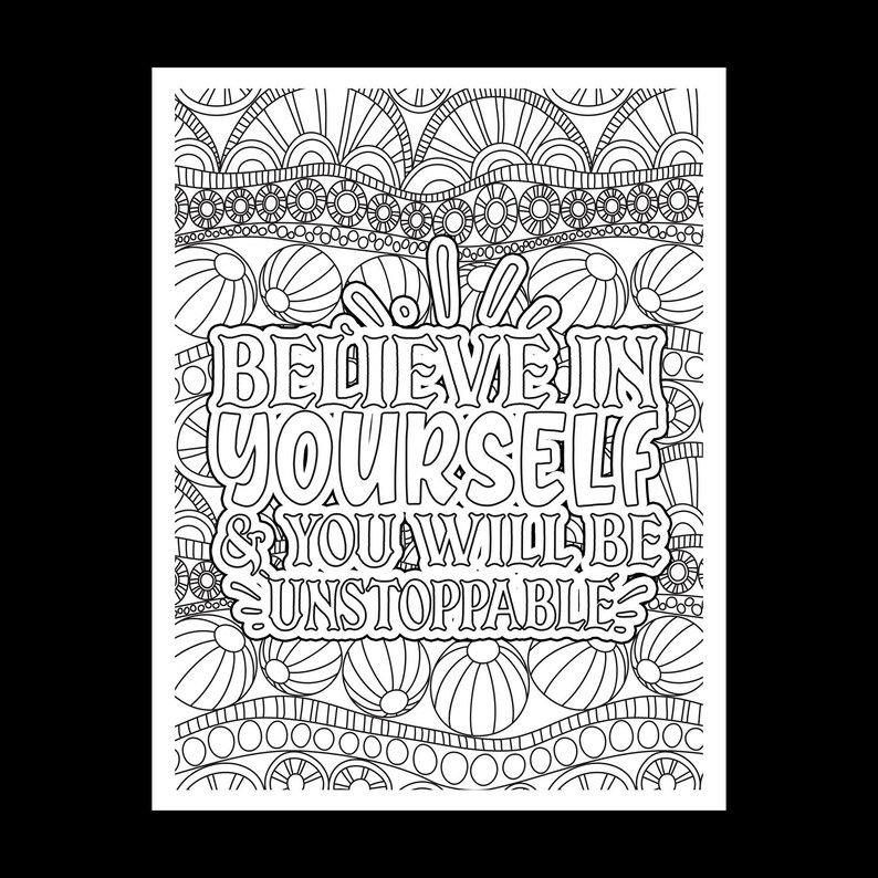 50 Inspirational Affirmations Printable Digital Adult Coloring - Etsy