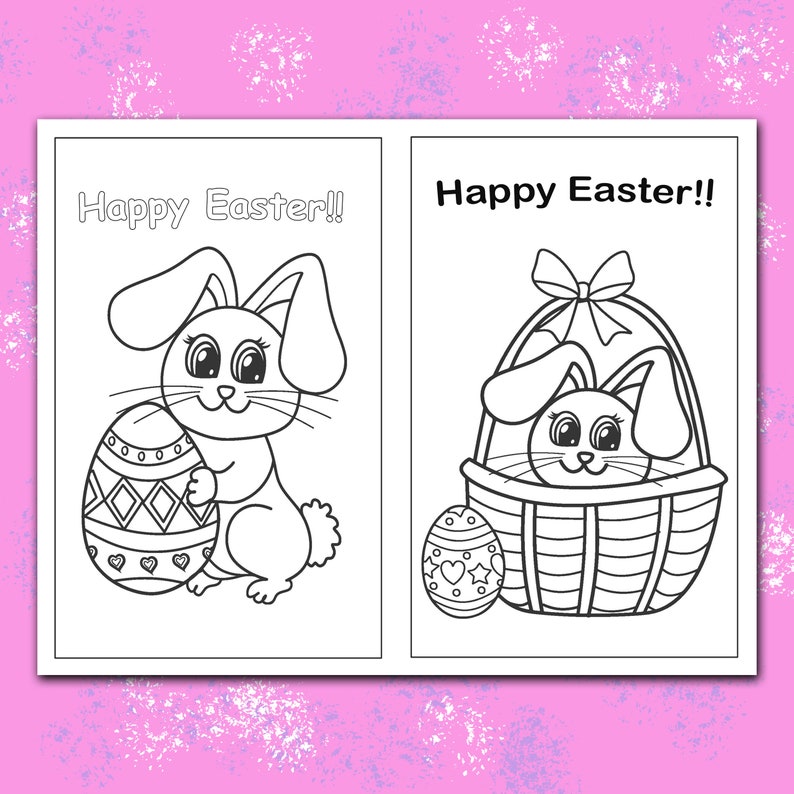 EASTER COLORING CARDS Pdf Coloring Book Cards Digital - Etsy