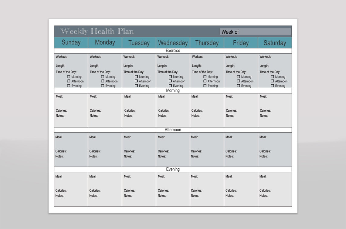 Printable Weekly Health Planner | Digital Health Planner | Downloadable ...