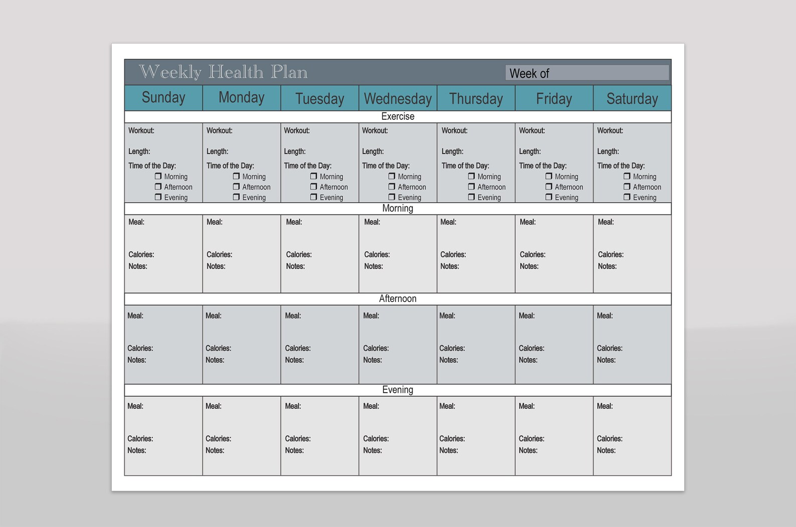 Printable Weekly Health Planner | Digital Health Planner | Downloadable ...